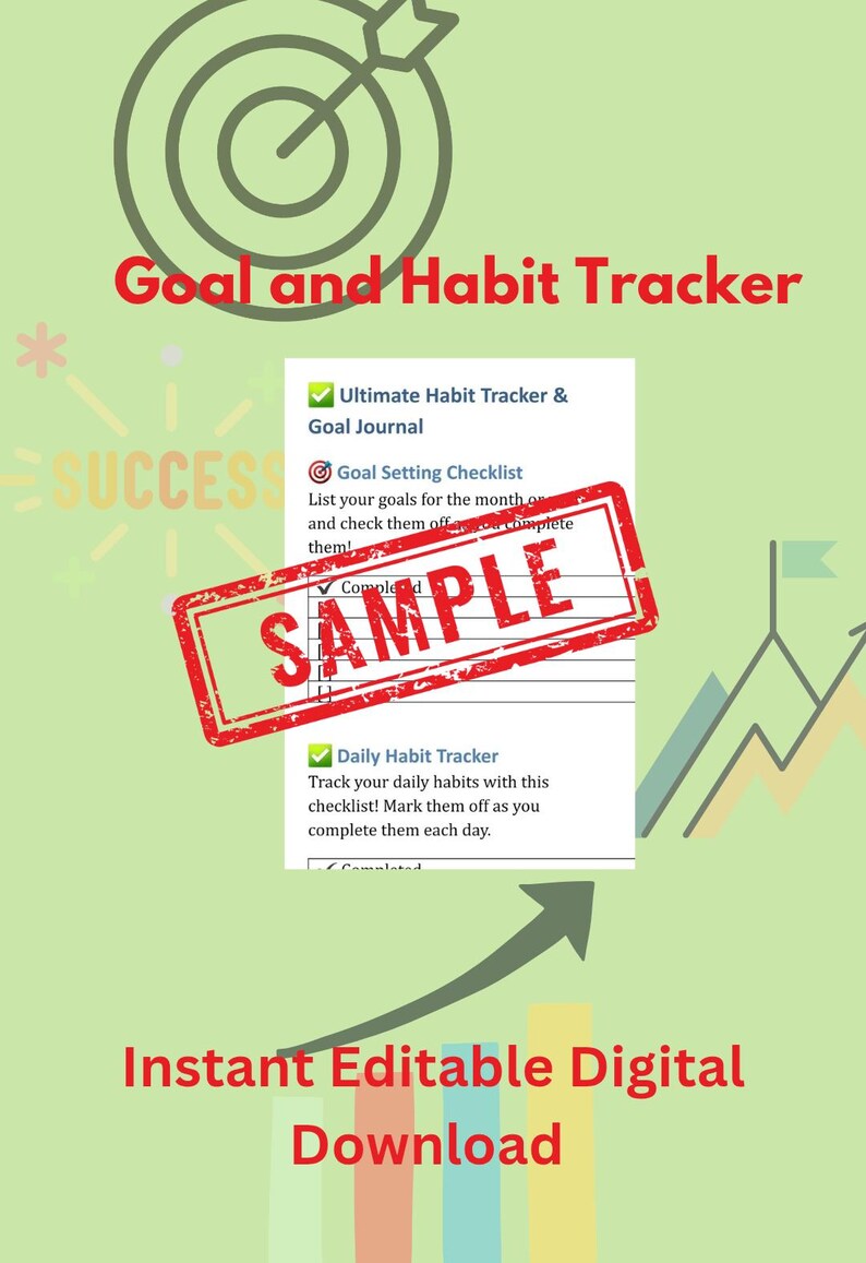 Printable Habit and Goal Tracker|daily and Monthly Planner ...