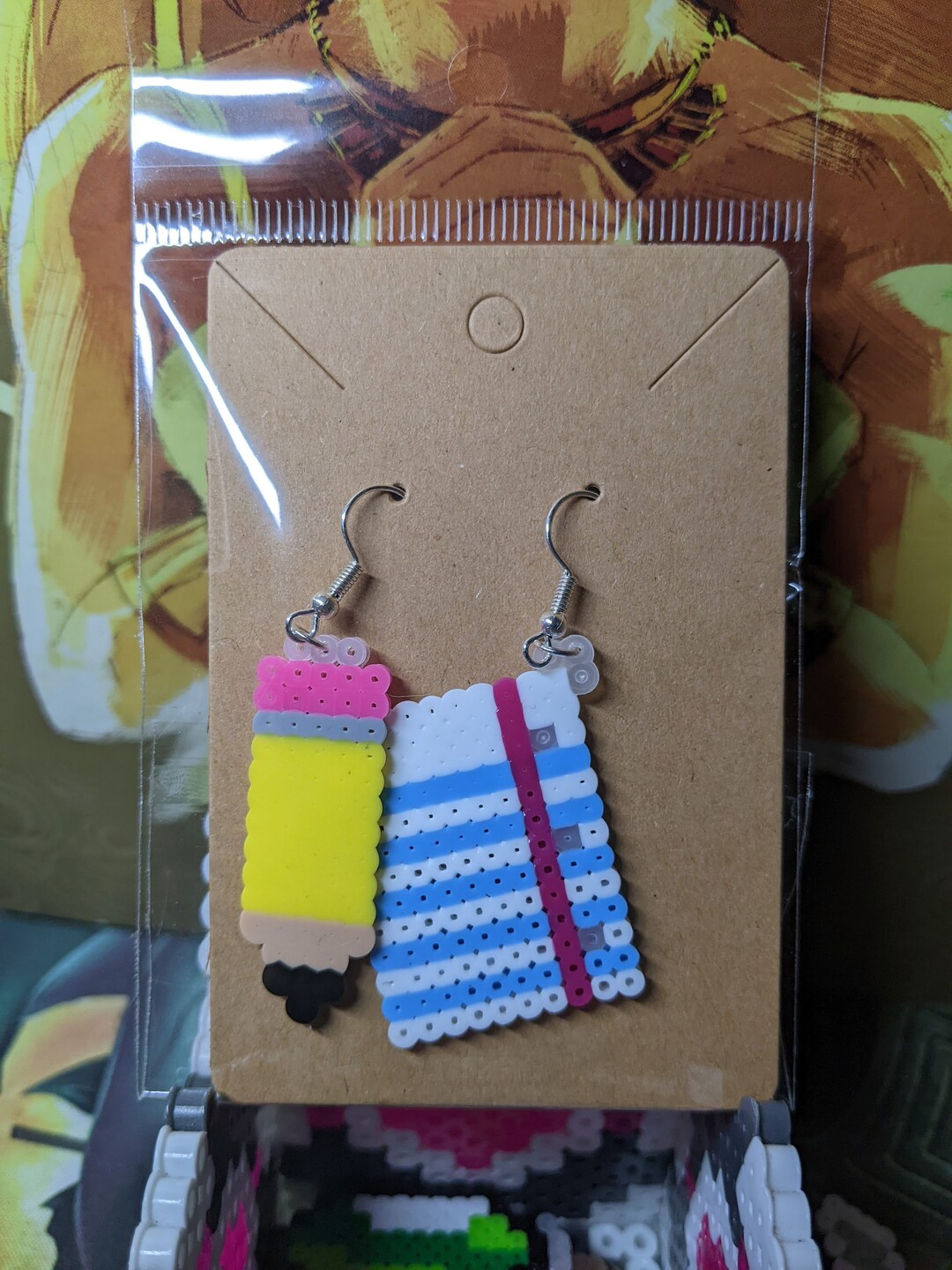 Pixel Art Earrings Paper and Pencil - Etsy