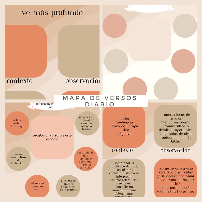Mapa De Versos Diario (spanish Bible Verse Mapping Journal Pages) - Etsy