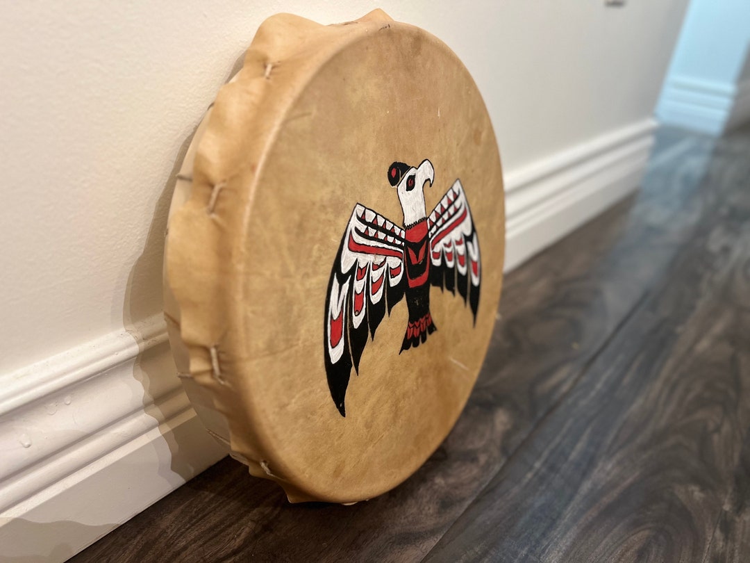 Traditional Native American Hand Drum With Eagle Design - Etsy
