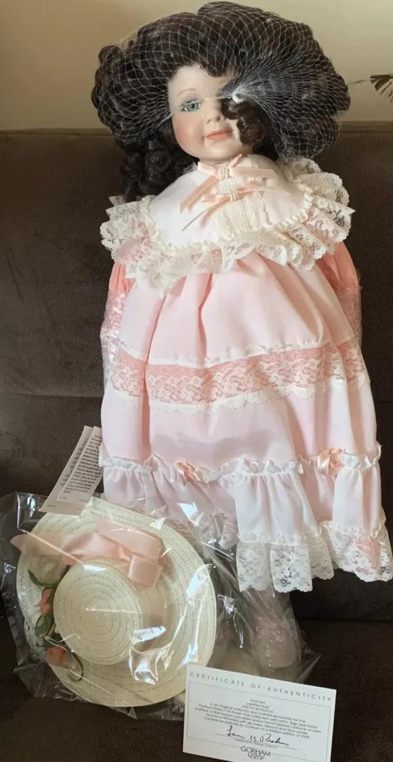 GORHAM 1993 Porcelain Doll pretty in Peach 23in Tall W/ COA 436/2900 - Etsy