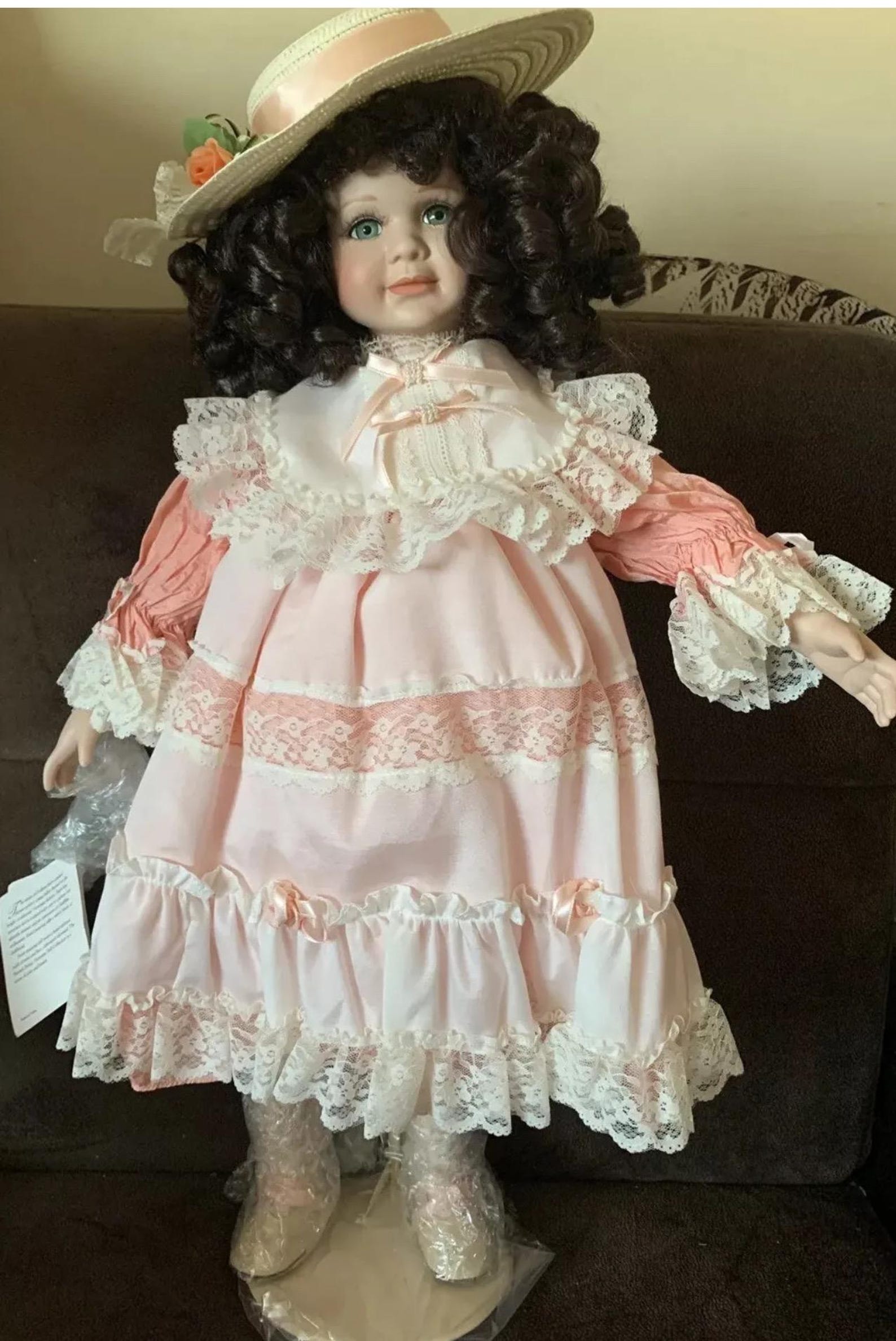 GORHAM 1993 Porcelain Doll pretty in Peach 23in Tall W/ COA 436/2900 - Etsy