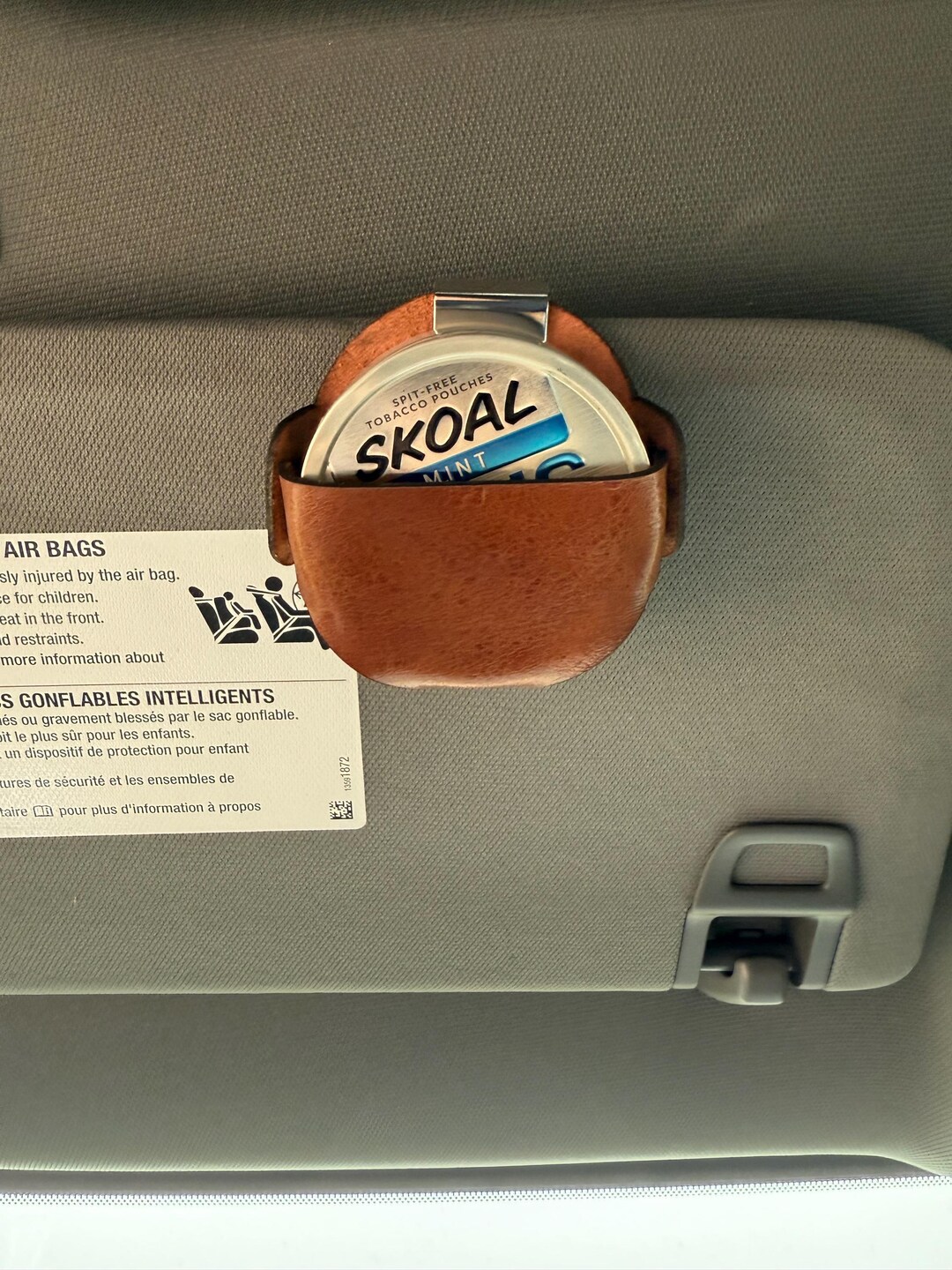 Customizable Leather Dip Can Holder for Truck Visor | Handmade & Secure ...