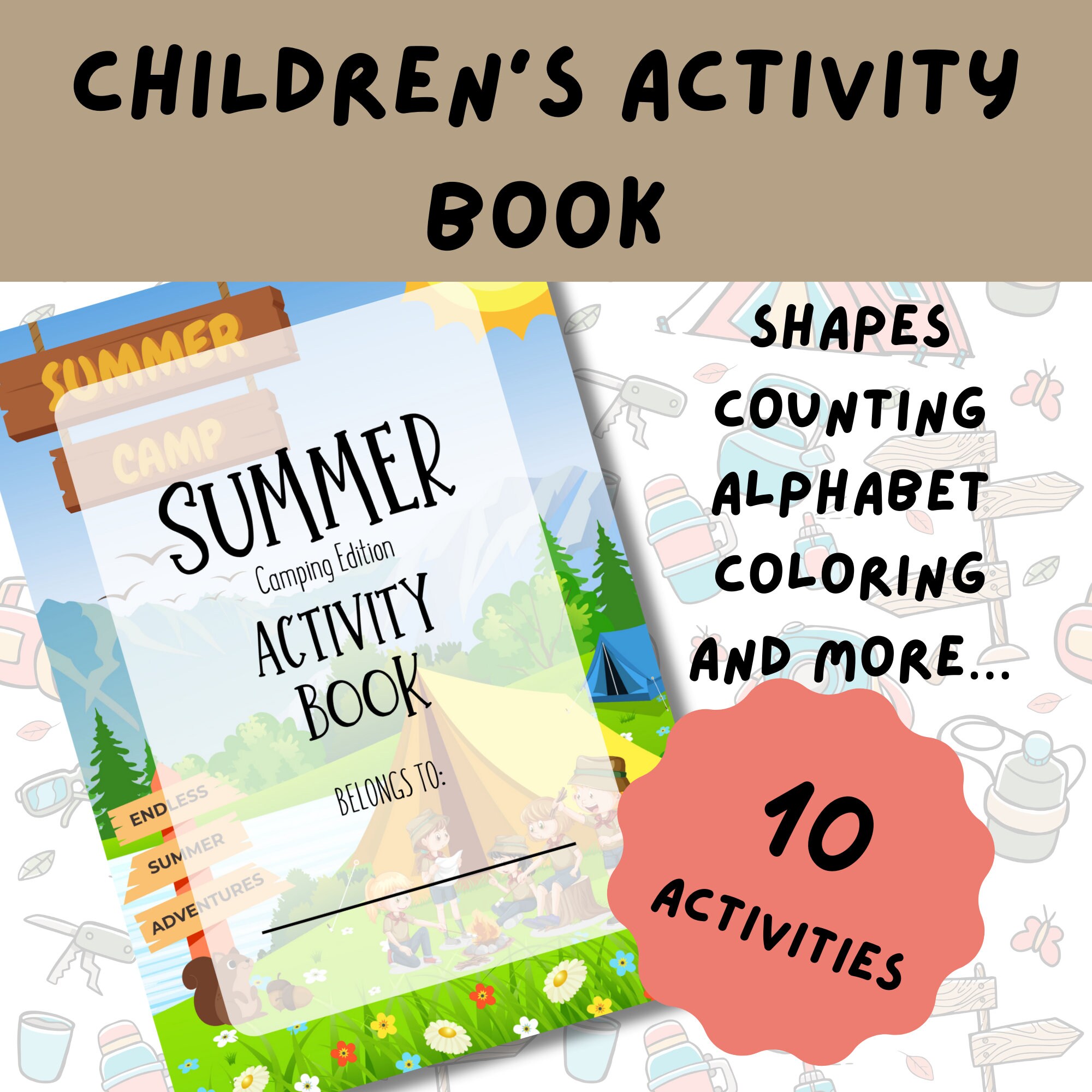 Printable Summer Activity Book for Kids Kindergarten and Preschool ...