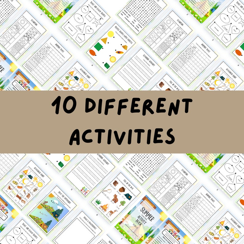Printable Summer Activity Book for Kids Kindergarten and Preschool ...