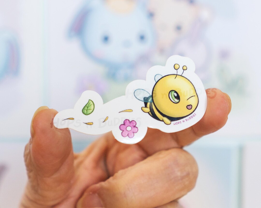 Cute Bee Vinyl Sticker for Water Bottles, Laptops, Journals - Kawaii ...