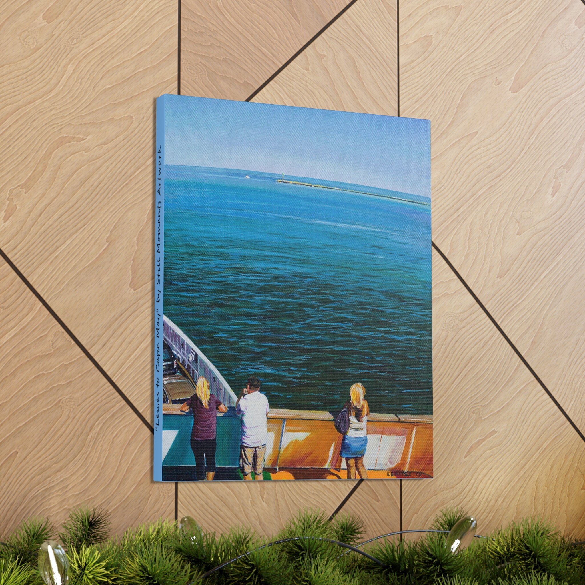 Nautical Original Art Lewes Cape May Ferry Print Gift Summer Painting ...