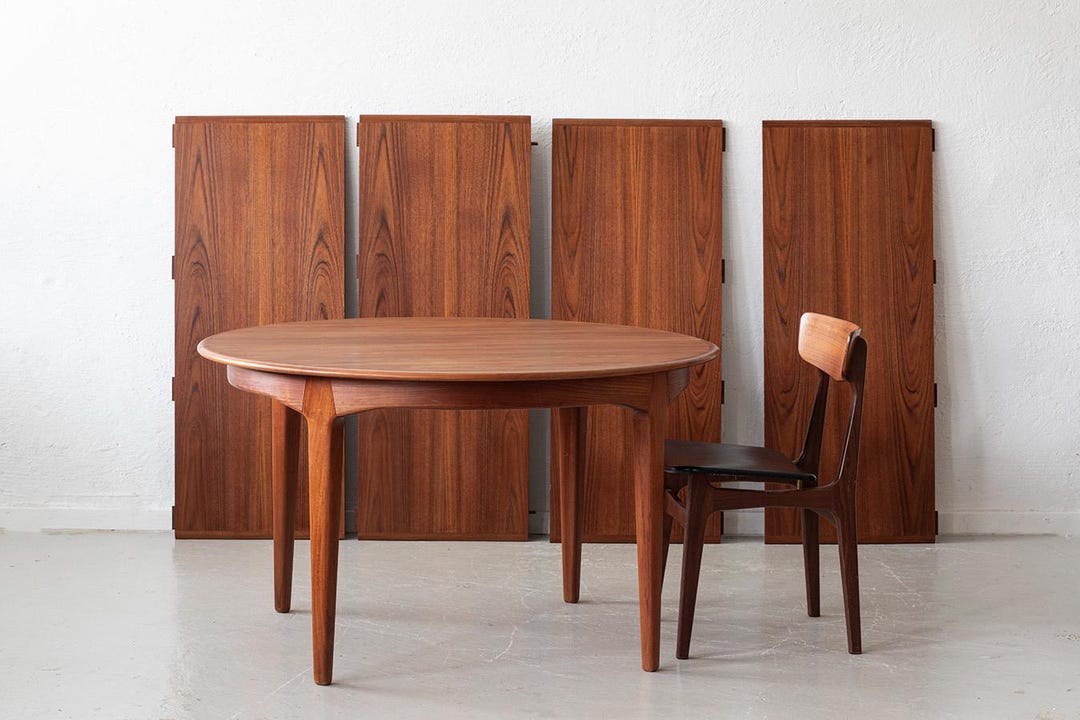 Rare Danish Teak Extendable Dining Table Model 62 by Henning Kjærnulf ...