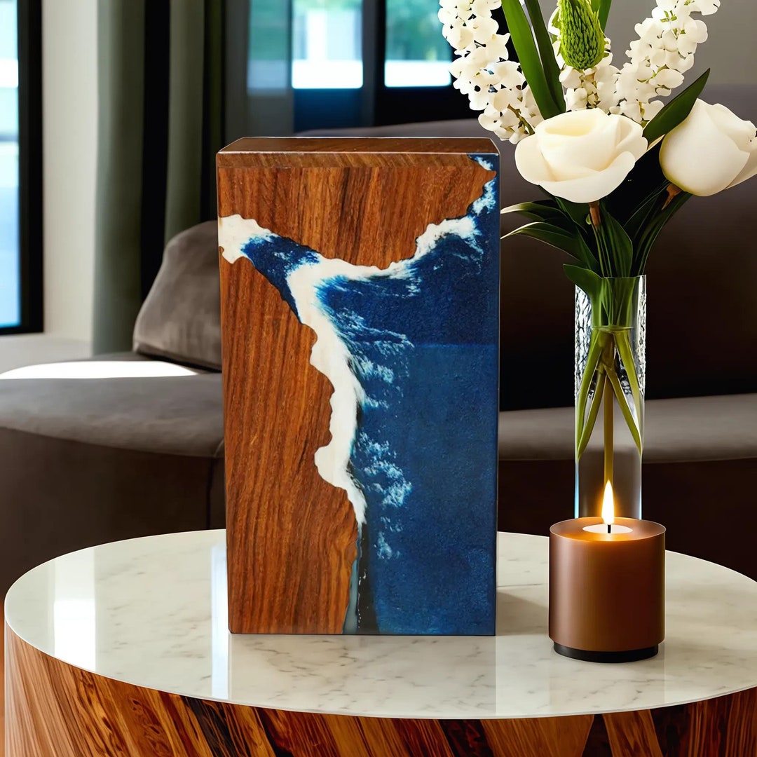Epoxy Resin Wooden Urns for Human Ashes Adult Man Women Cremation Urns ...