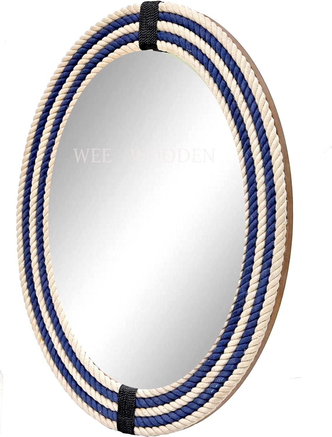 Oval Large | Oval Vanity Mirror for Bathroom| Oval Navy Nautical ...