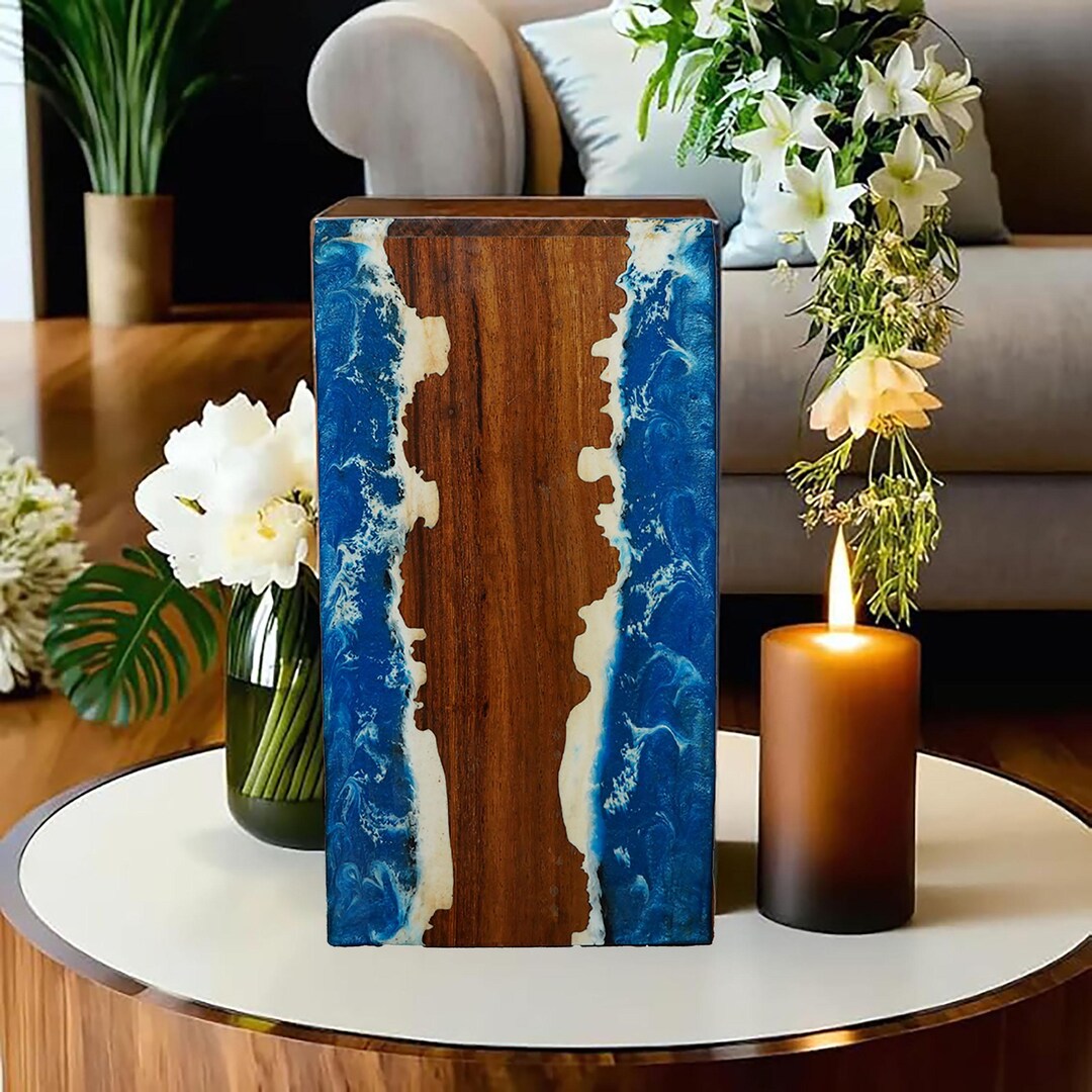 Epoxy Resin Wooden Urns for Human Ashes Adult Man Women Cremation Urns ...