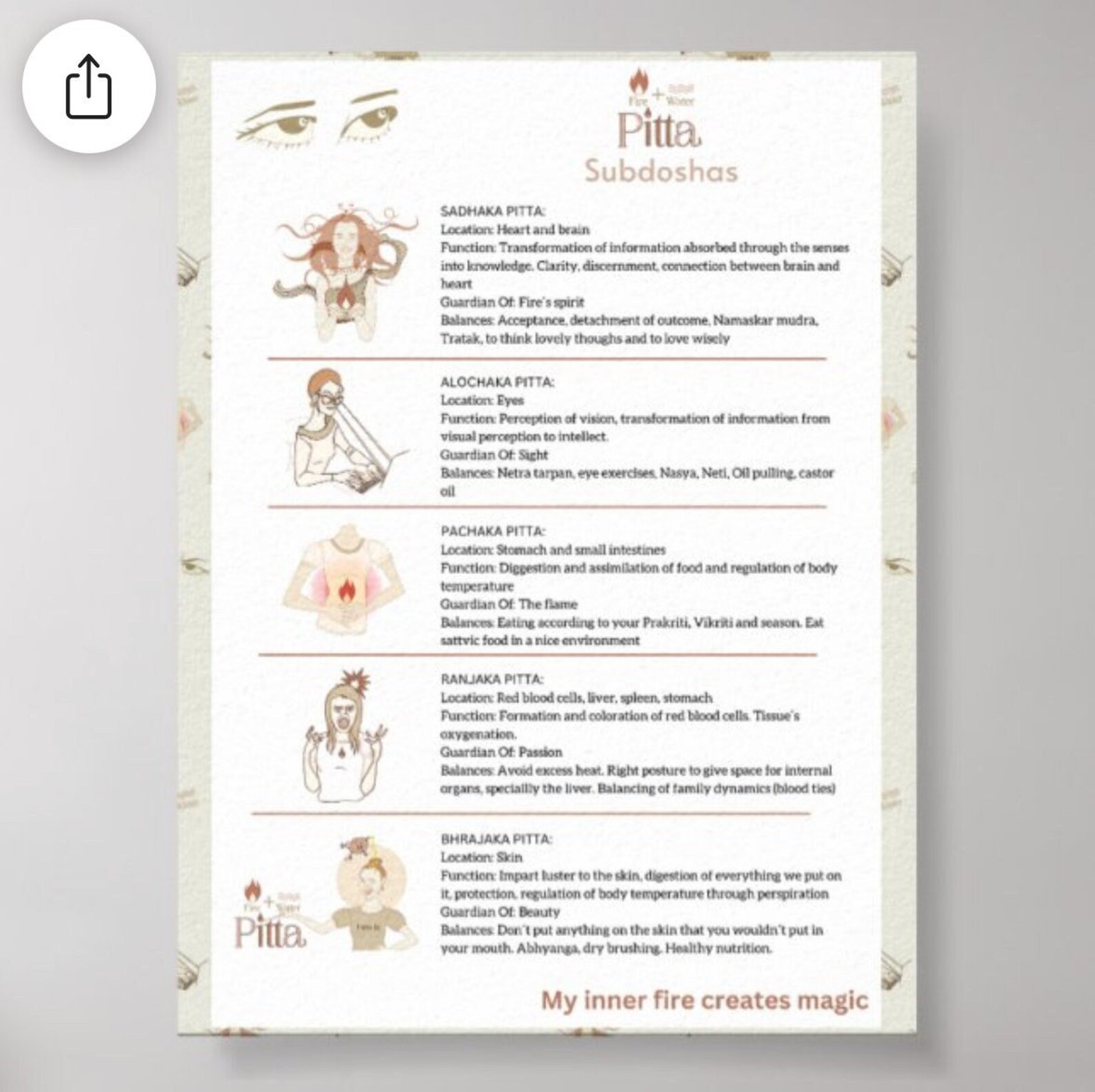 Ayurveda Poster Pitta Subdoshas - Etsy Canada