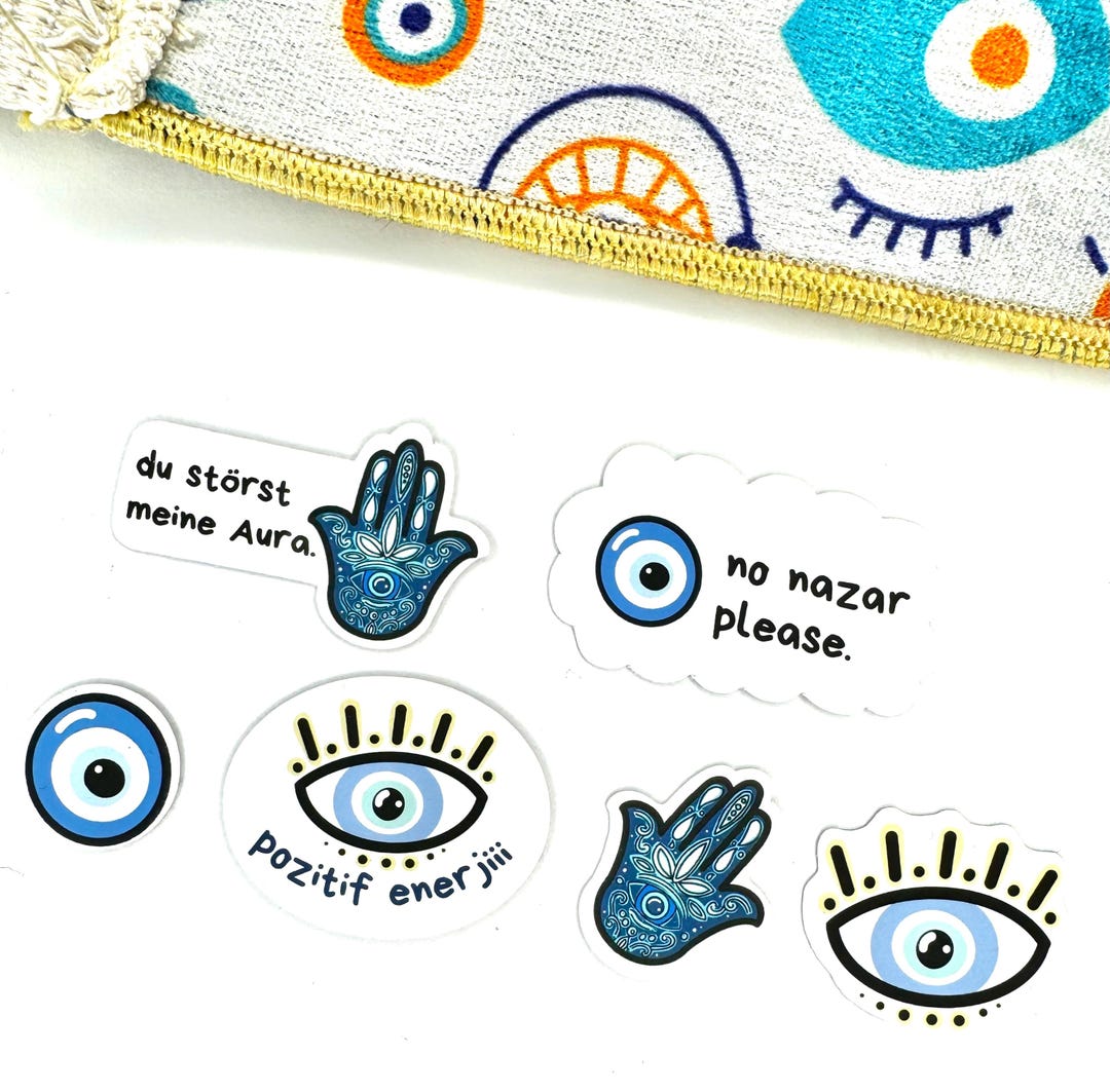 Nazar Sticker Set I Evil Eye Symbols Stickers I 6 Pieces - Etsy