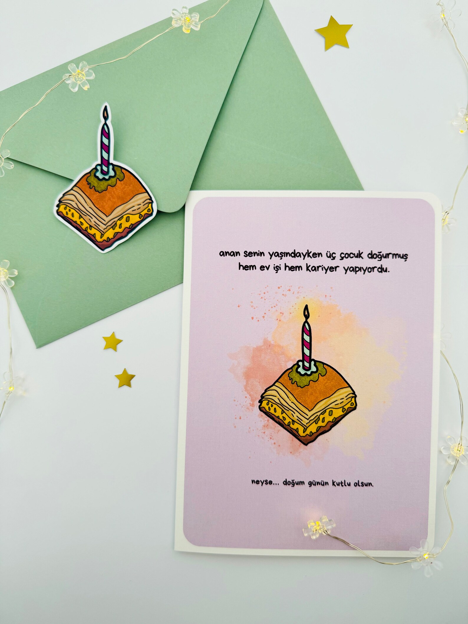 Birthday Baklava Greeting Card Turkish Sweets Card - Etsy