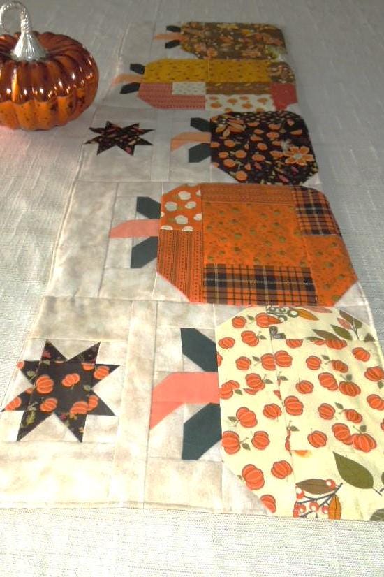New Handmade Quilted Table Runner, Fall Table Decor, Pumpkin Table ...