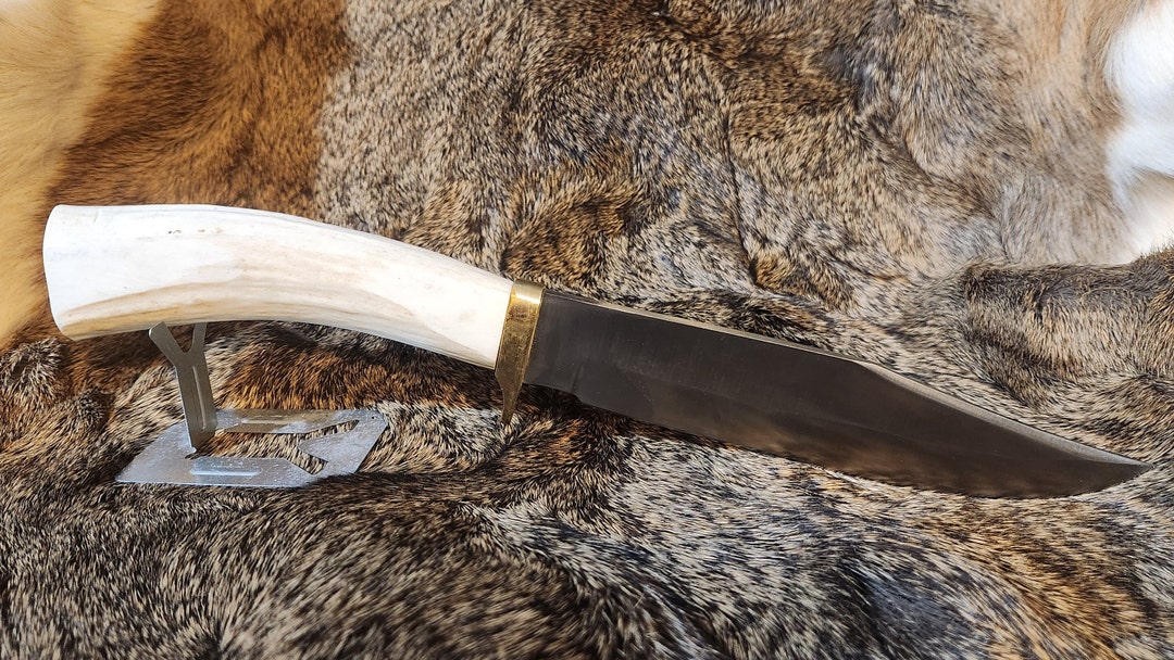 Stainless Steel Elk Antler Bowie Knife - Etsy