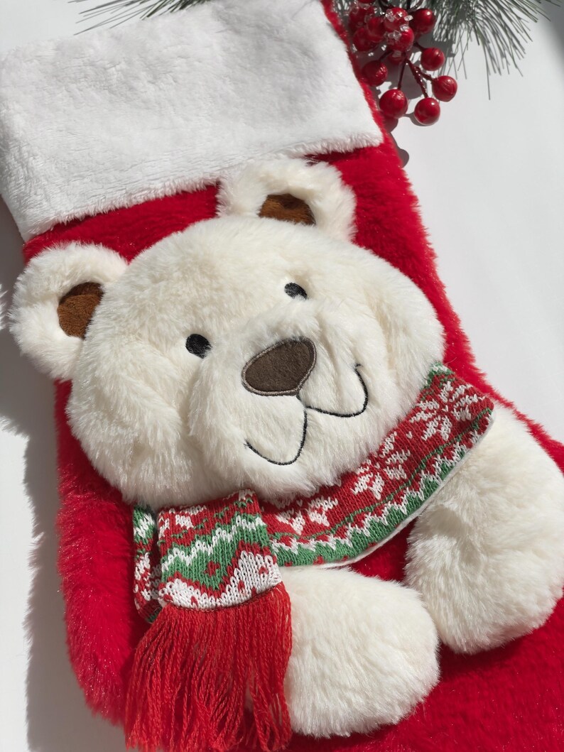 Polar Bear Stuffed Animal Arty the Explorer With Clothes, Luxury Toy ...