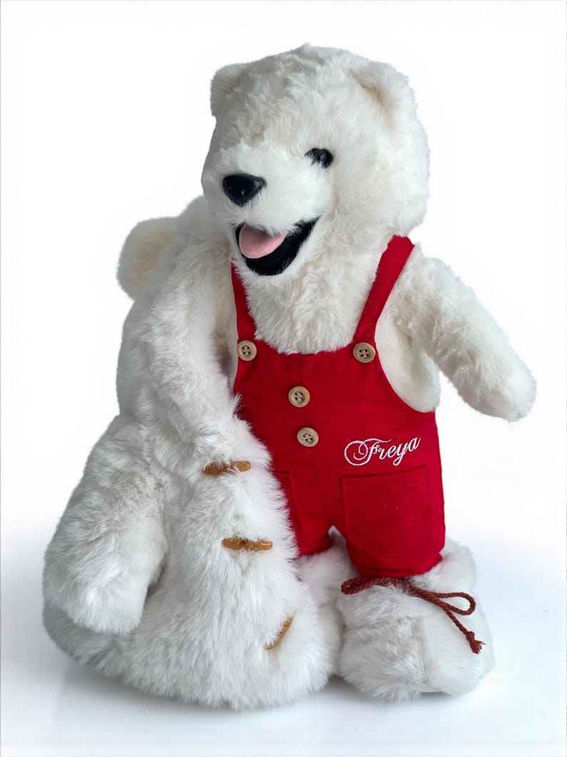 Polar Bear Stuffed Animal Arty the Explorer With Clothes, Luxury Toy ...