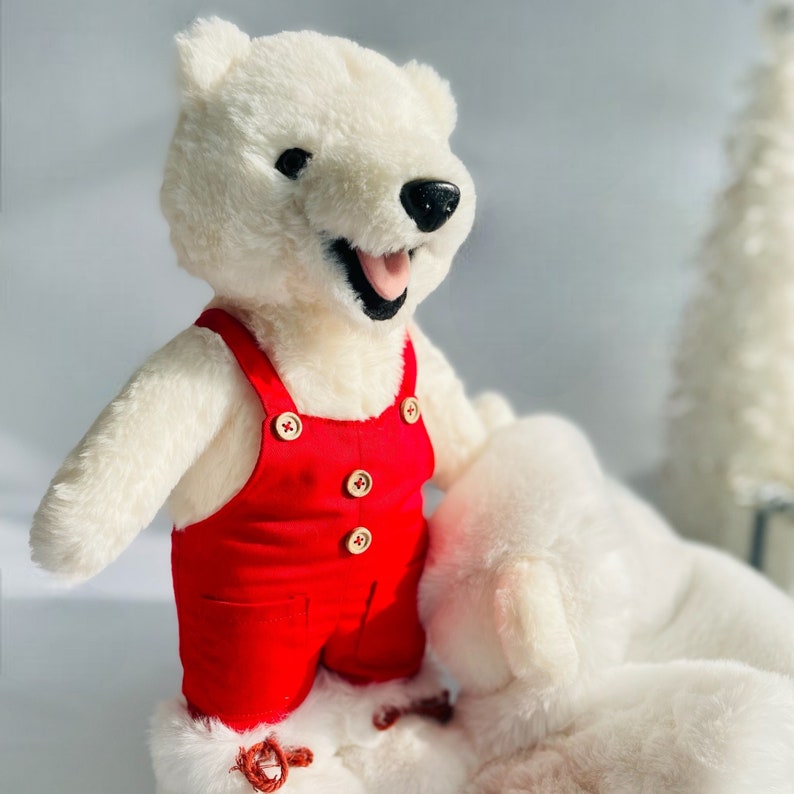Polar Bear Stuffed Animal Arty the Explorer With Clothes, Luxury Toy ...