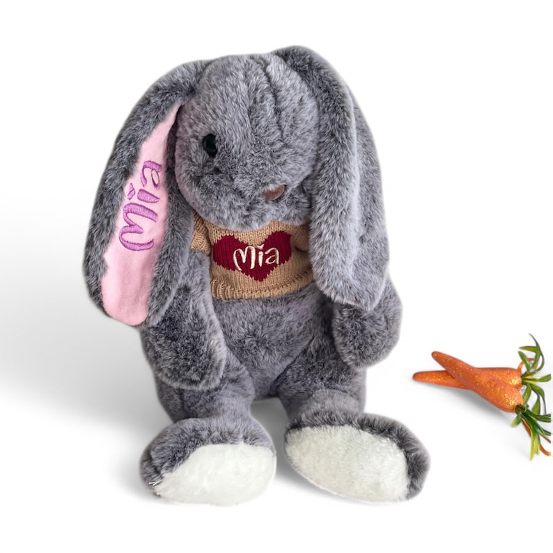 Personalized Bunny Plush Custom Embroidered Name Stuffed Bunny With ...