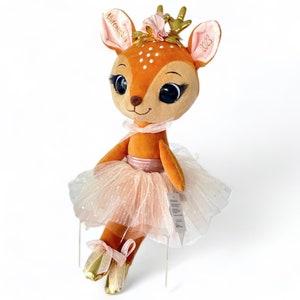 Ballerina Doll, Nina Ballerina the Deer Plush, Deer Toy, Pink Tutu ...