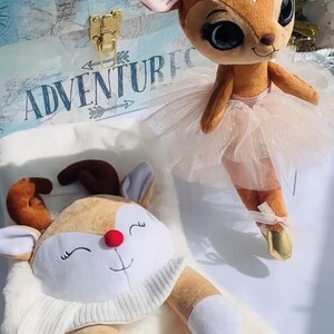 Ballerina Doll, Nina Ballerina the Deer Plush, Deer Toy, Pink Tutu ...