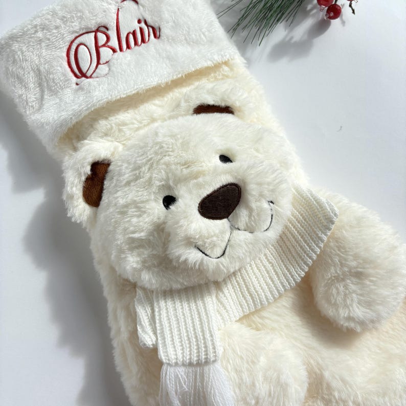 Polar Bear Stuffed Animal Arty the Explorer With Clothes, Luxury Toy ...