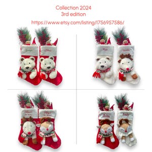 Kids Stocking, Christmas Stocking for Kids, Polar Bear, Reindeer, Pink ...