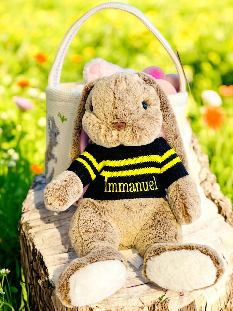 Personalized Easter Bunny| Rabbit Stuffed Animal| Embroidered Bunny ...