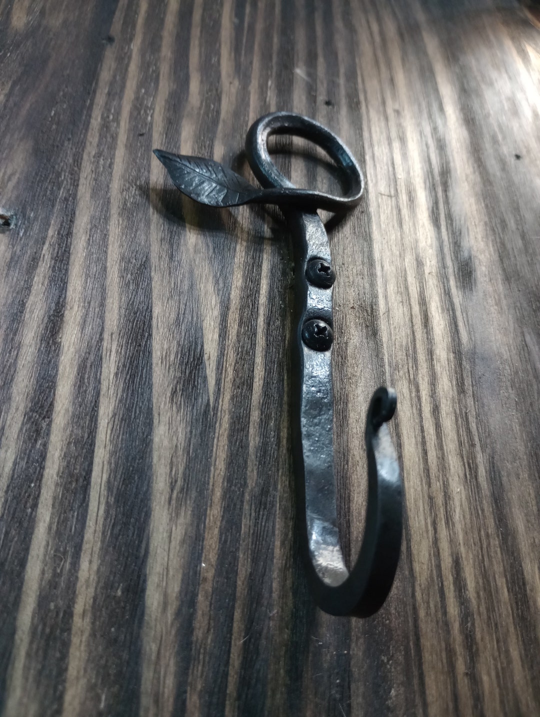 Hand Forged Decorative Leaf Hook - Etsy