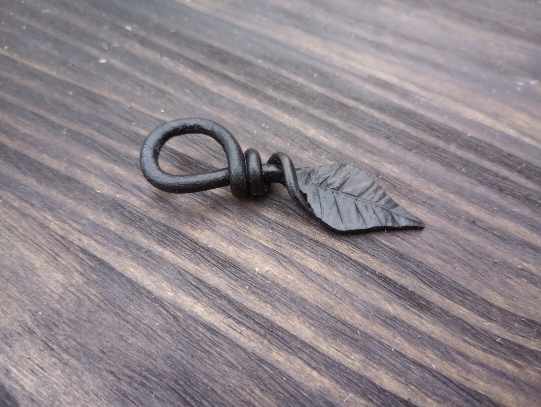 Hand Forged Leaf Keychain - Etsy