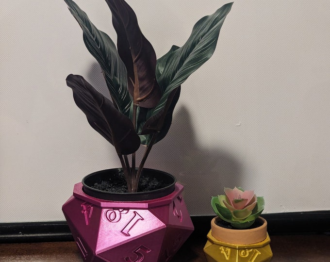 D20 Planter Dnd Dice 3D Printed Hand-painted Houseplants Pots ...