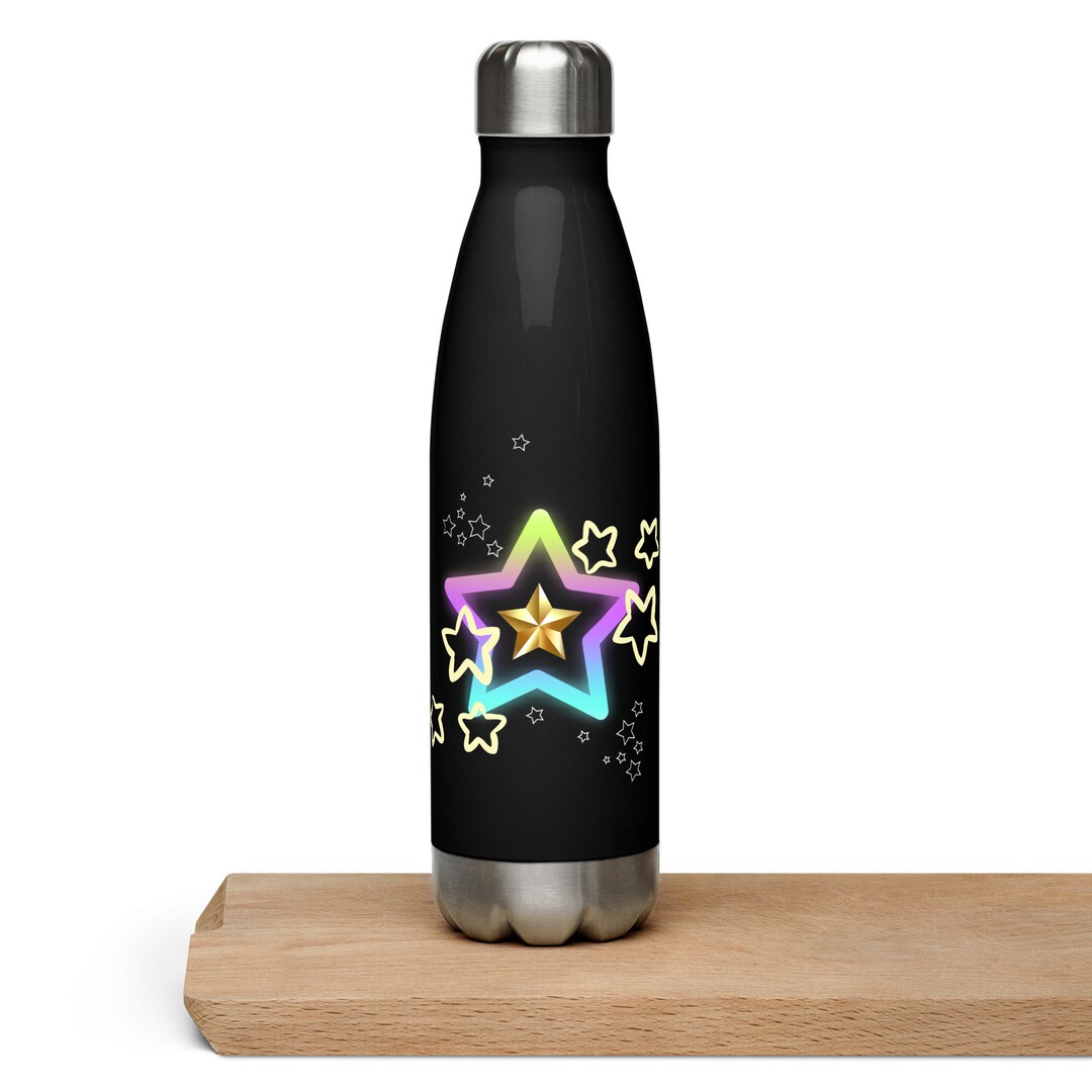 Water Bottle STARS Gold Drink Bottle Neon STARS Stainless Steel Water ...