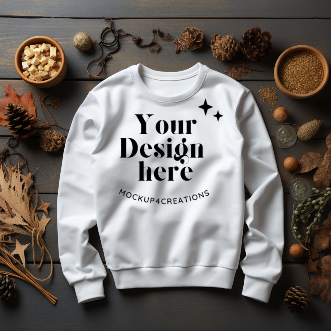 White Gildan 18000 Flat Lay Mockup, Flat Lay Mockup - Etsy