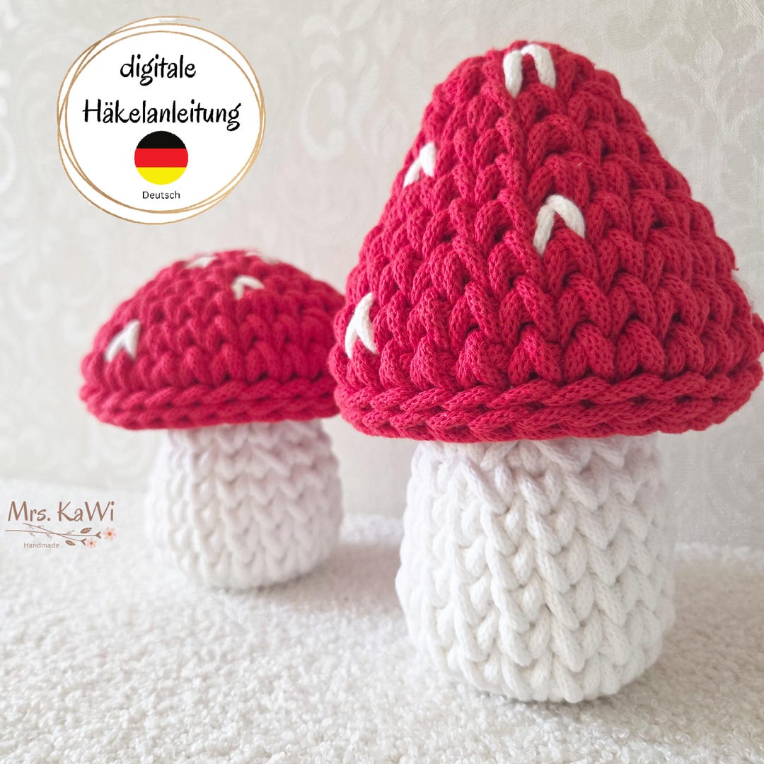 Crochet Pattern for a Toadstool in German | Crochet a Mushroom ...