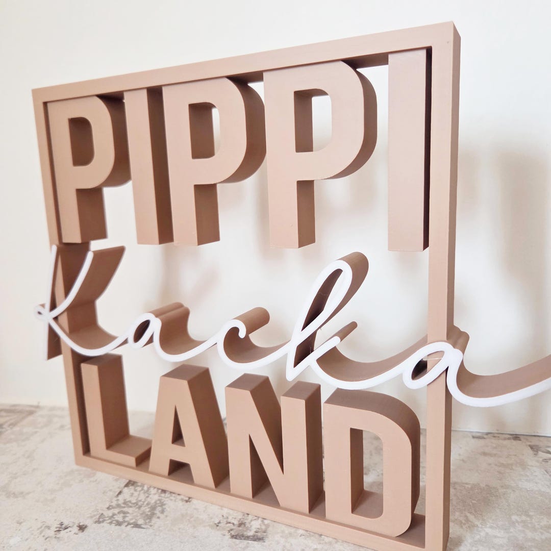 Pippi Poop Land 3D Print Bathroom Decoration Door Sign - Etsy UK