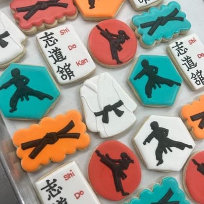 Karate Decorated Sugar Cookies - Etsy