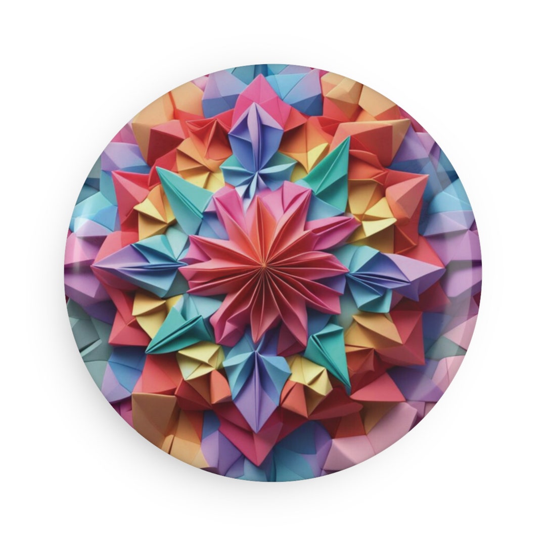 Button Magnet Origami Mandala Housewarming Gift Office Decor Fridge ...