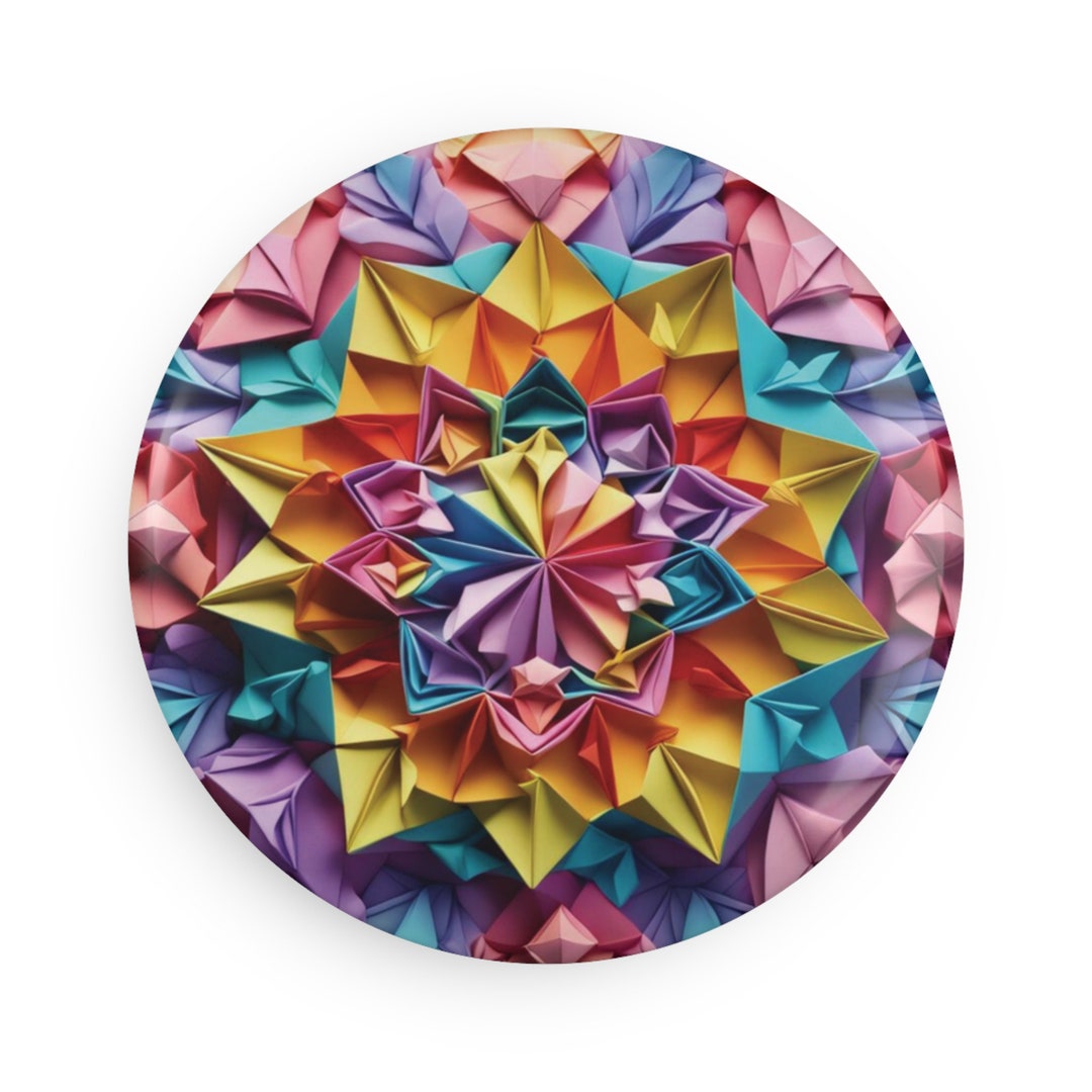 Magnet Colorful Origami Mandala Fridge Magnet Housewarming Gift Office ...