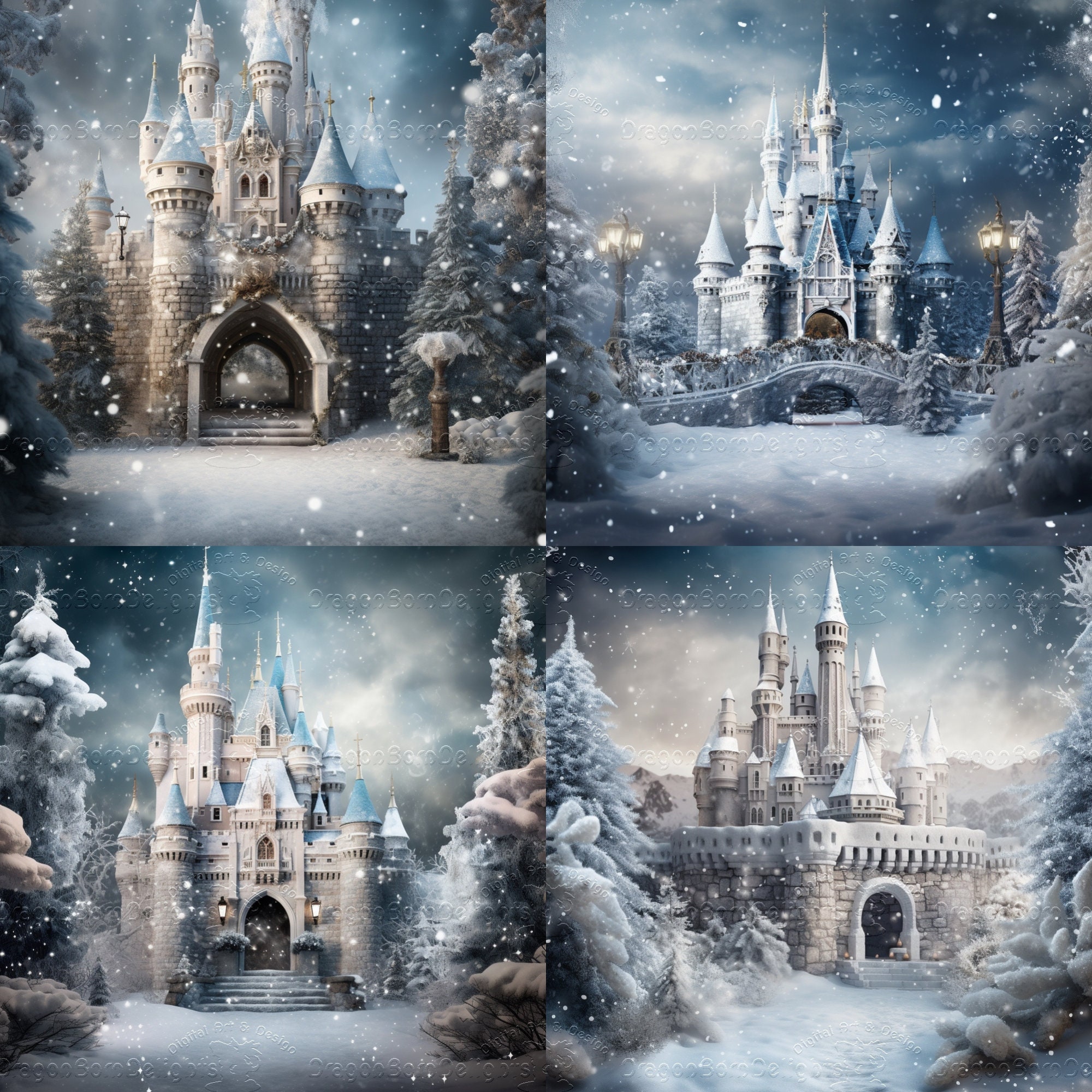 20 Narnia Winter Castle Backdrops Backgrouds Overlays Birthday Kids ...