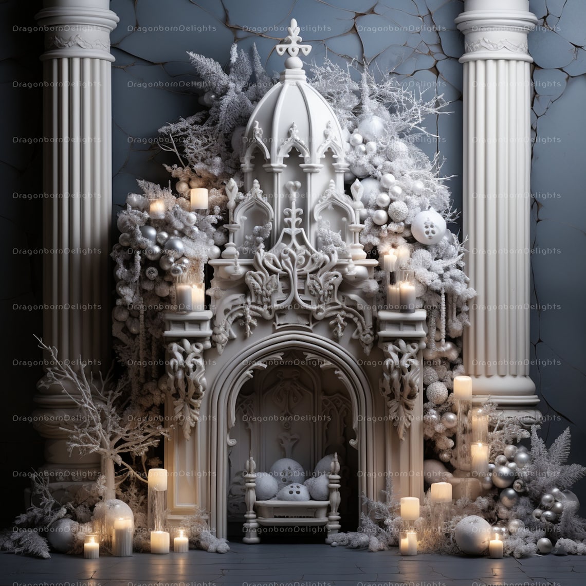 Set of 4 White Spectacular Fireplaces Backdrops! - Etsy