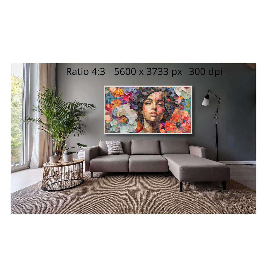 Torn Paper Collage Art Set - Floral Beauty Series (4 Images) - Etsy
