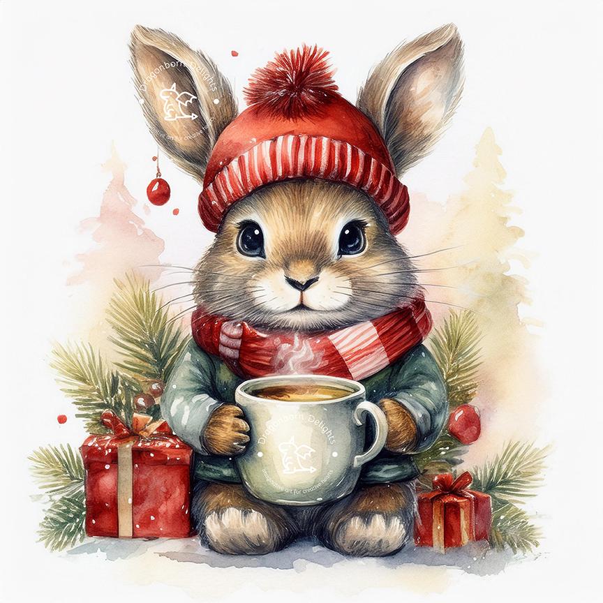 Watercolor Christmas Woodland Animals, Junk Journal Winter Animals ...