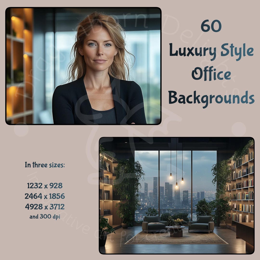 Modern Luxury Office Digital Backdrops for Professional Headshots ...