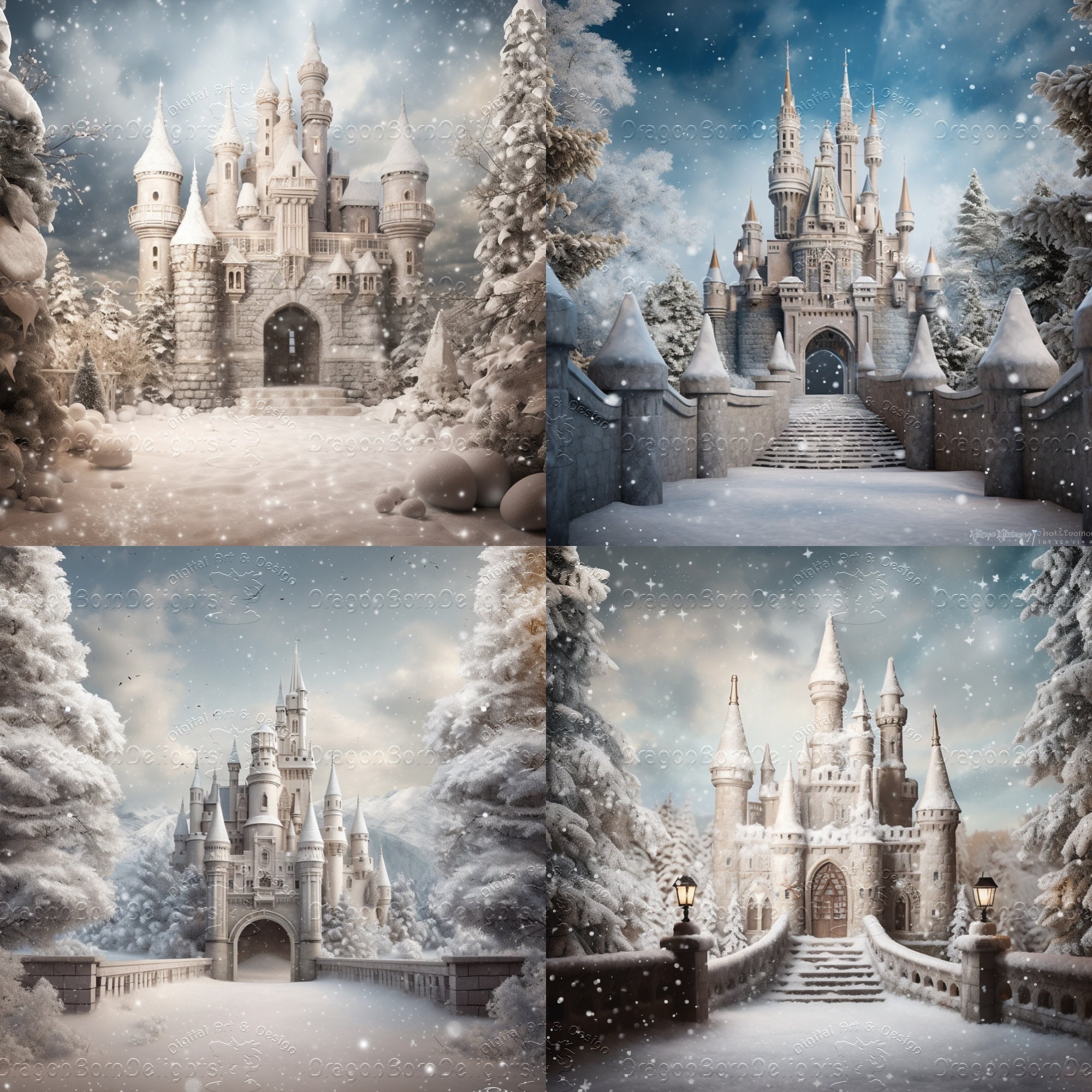 20 Narnia Winter Castle Backdrops Backgrouds Overlays Birthday Kids ...