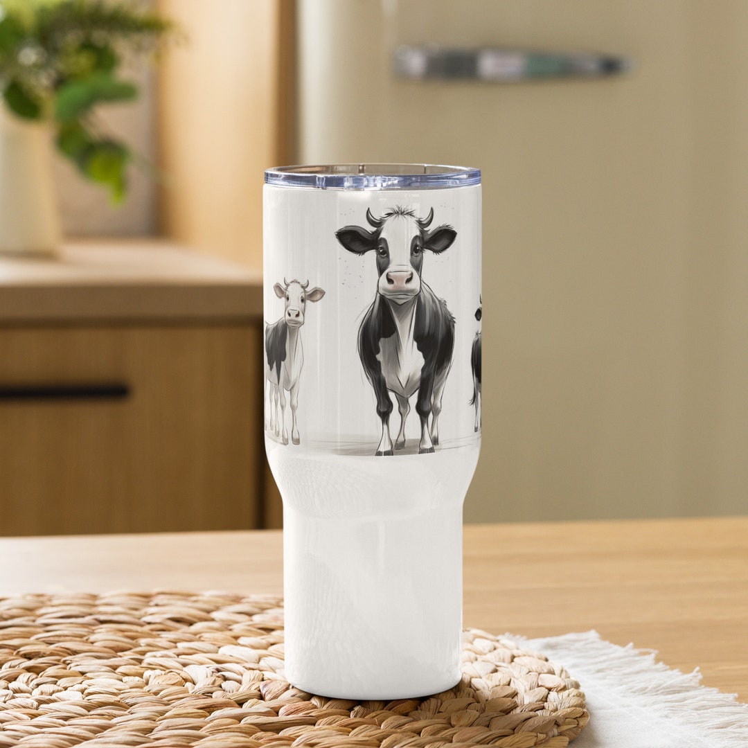 Travel Mug With a Handle 4 Cute Cows - Etsy