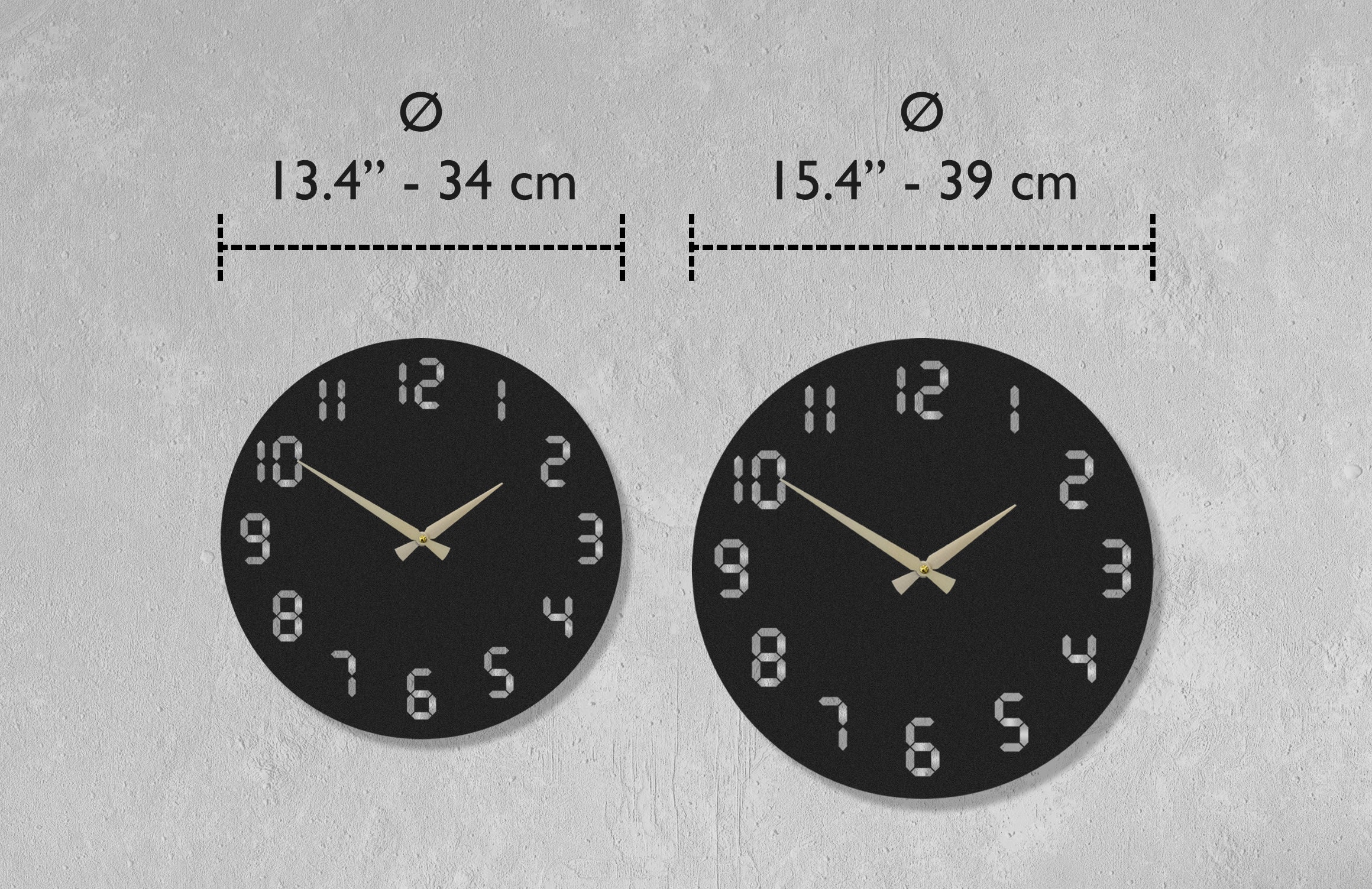 Digital Numbers Metal Wall Clock, Modern Wall Clock With Number, Unique ...