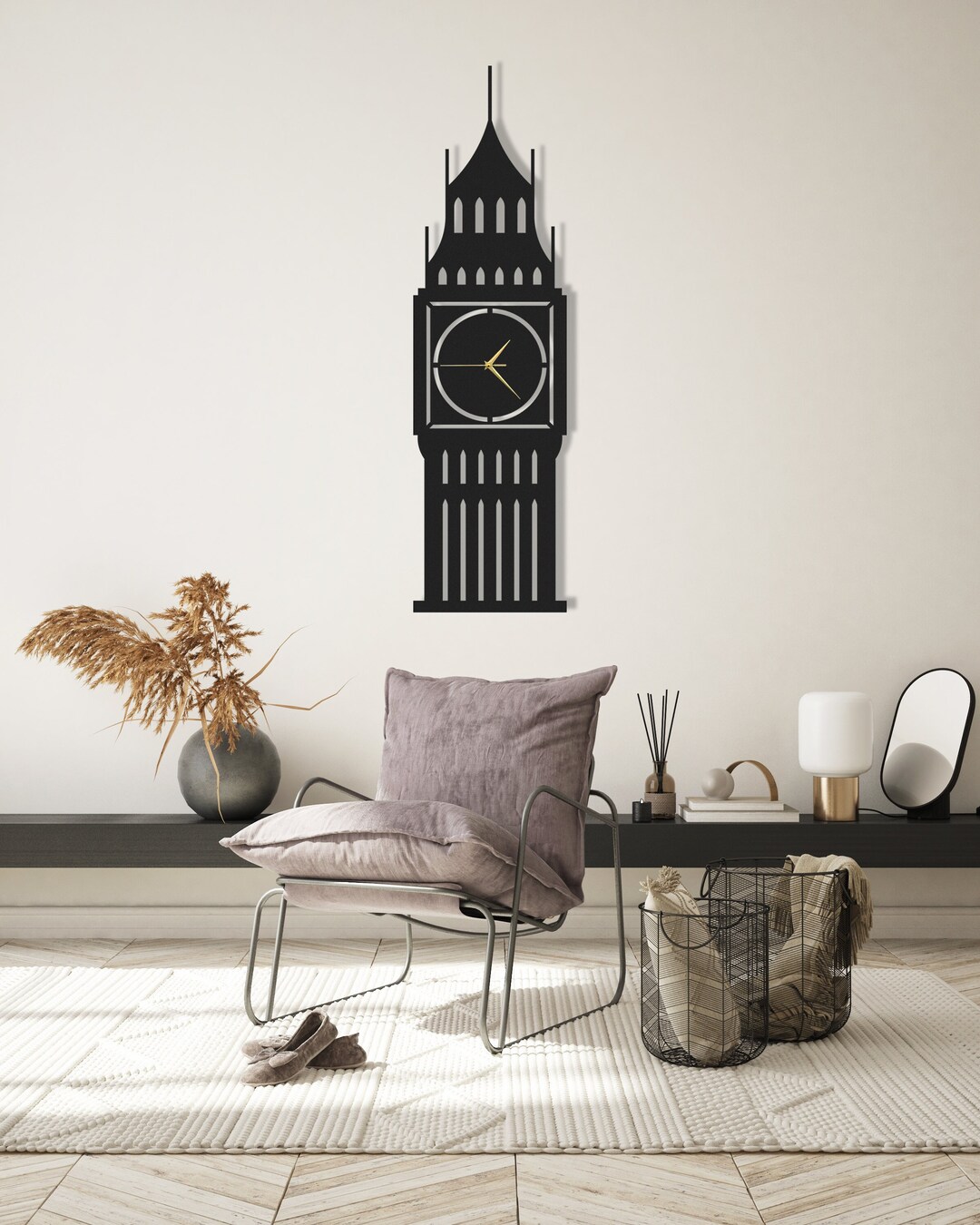 39 Big Ben Metal Wall Clock, Modern Large Clock, Silent Wall Clock ...