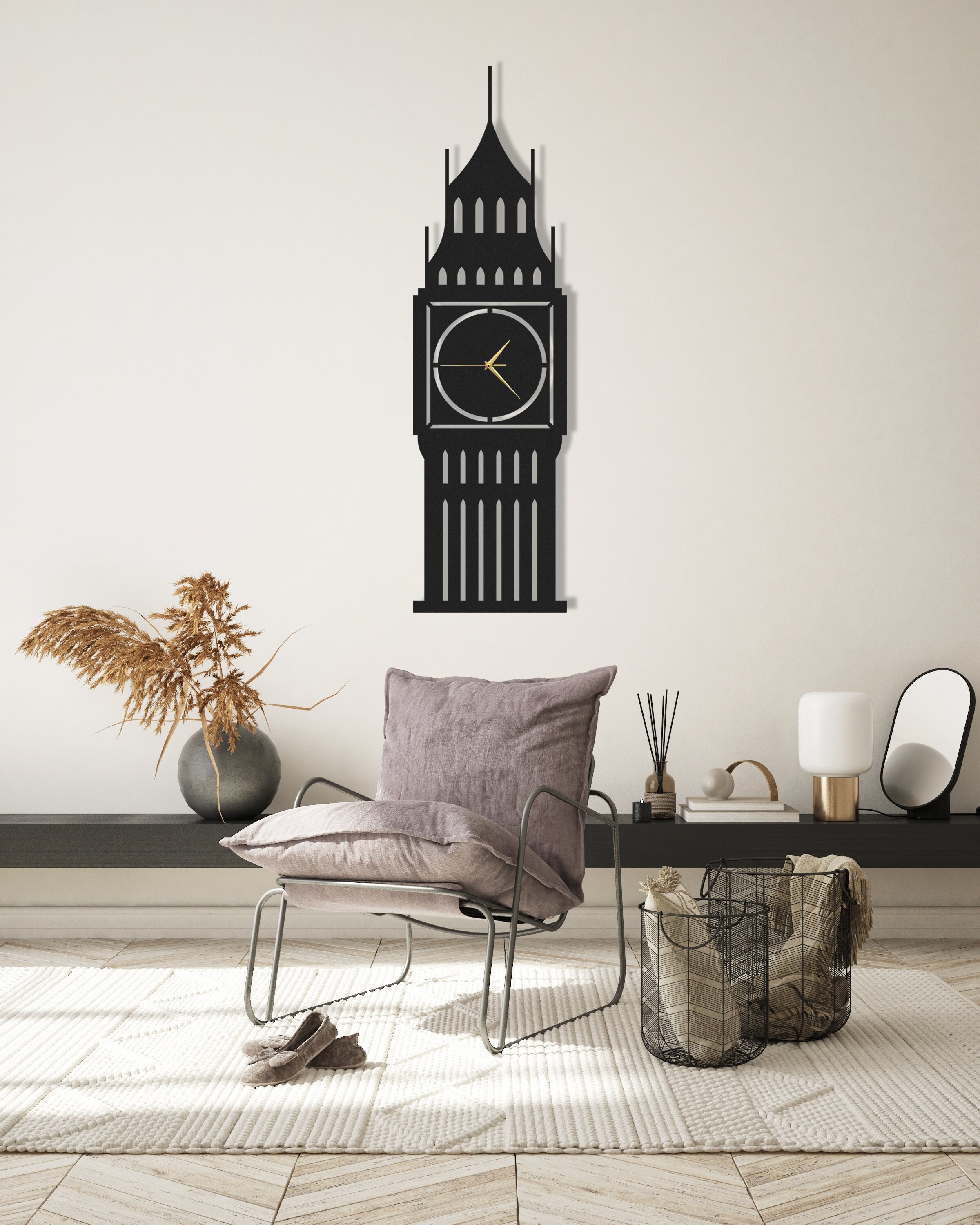 39 Big Ben Metal Wall Clock, Modern Large Clock, Silent Wall Clock ...