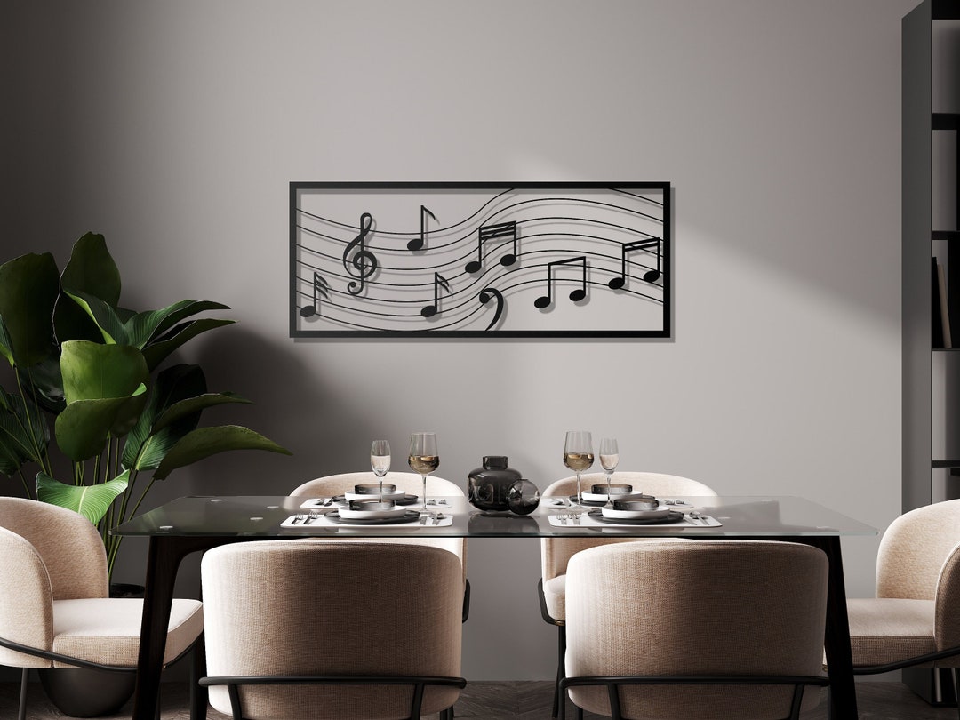 Music Notes Metal Wall Art, Music Lover Gift, Music Room Decor ...